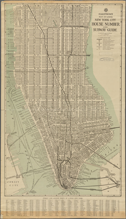 Hagstrom's map of lower New York City : house number and subway guide ...