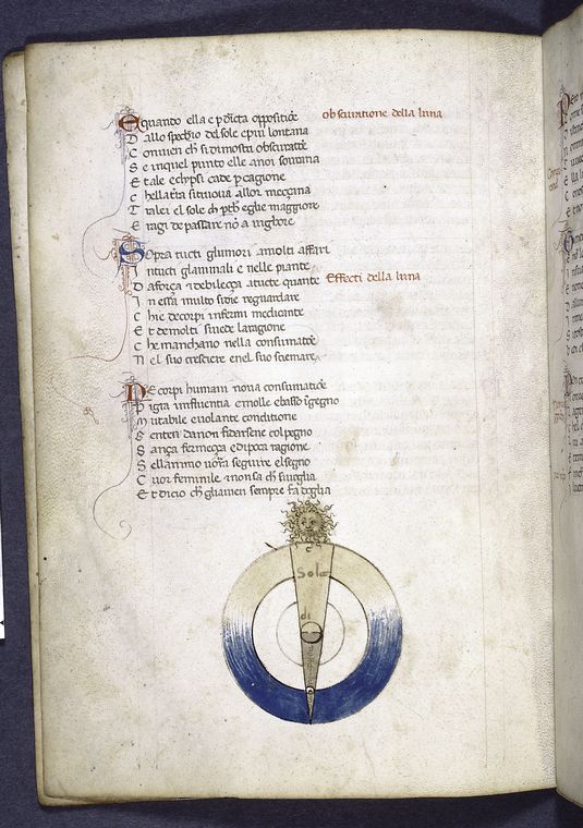 Text with red and blue initials, rubrics, one chart – NYPL Print Store